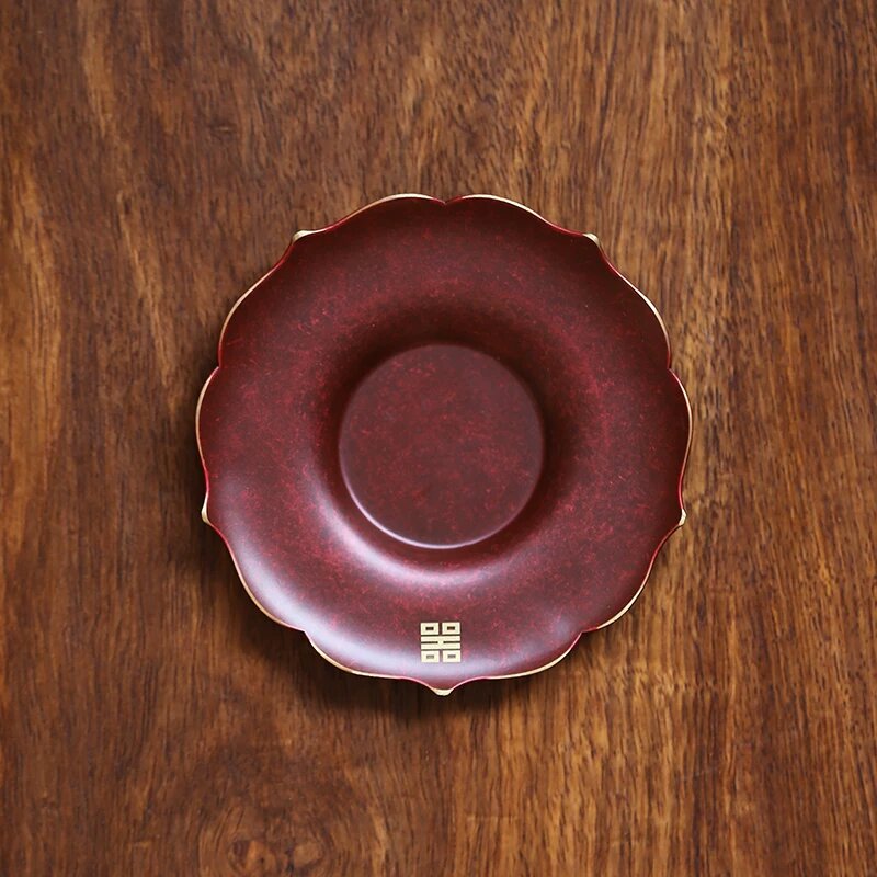 Подстаканник из чистой меди, медная подставка для чашек ручной работы, креативный подстаканник, коврик для чайной чашки