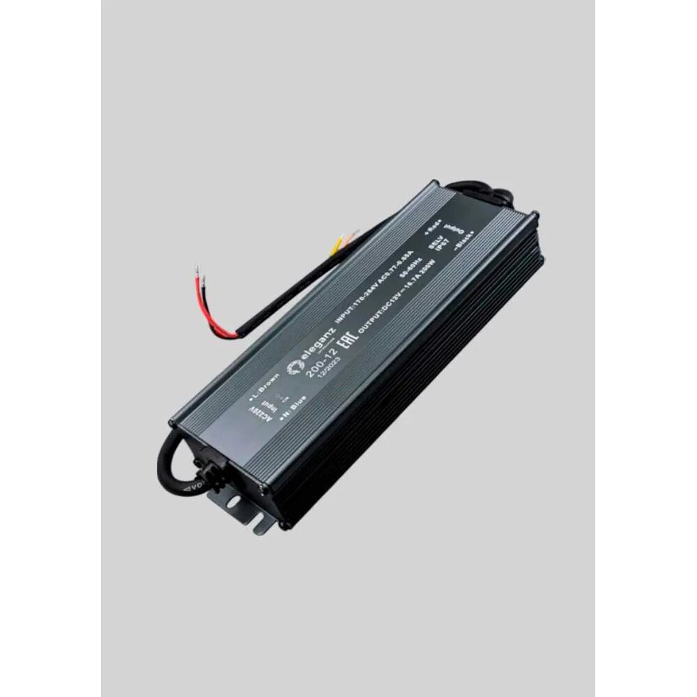 Блок питания Eleganz 12V 200W линейный, герметичный IP67, защита от короткого замыкания, для светодиодных лент