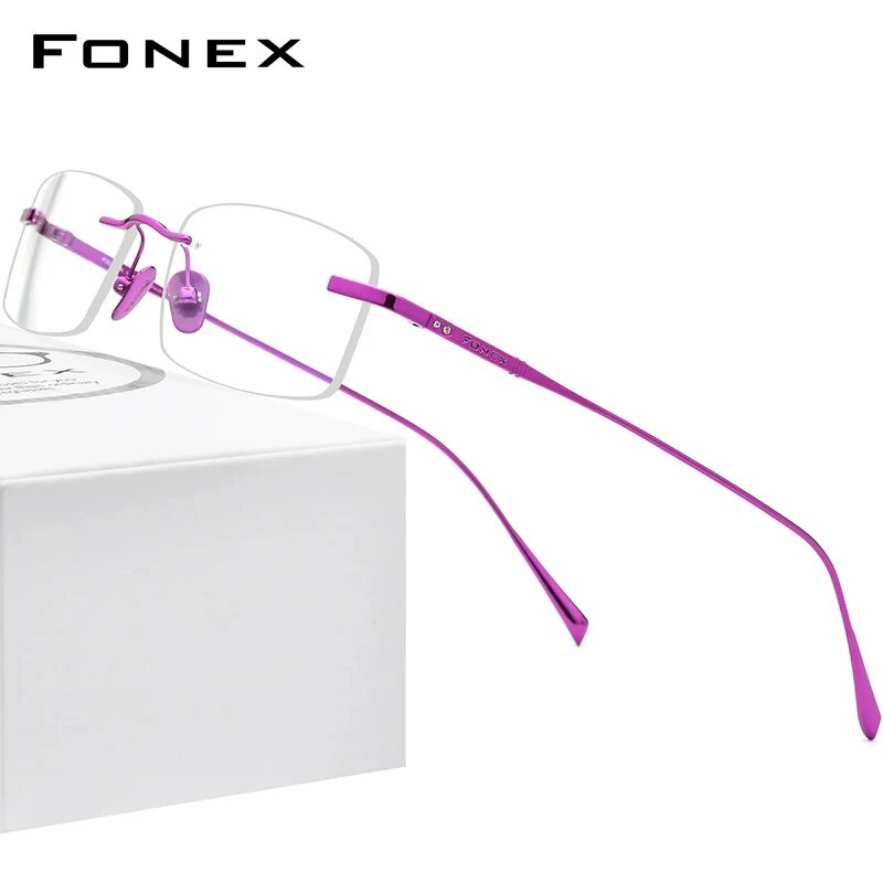 FONEX титановые безрамочные очки 8562 Purple