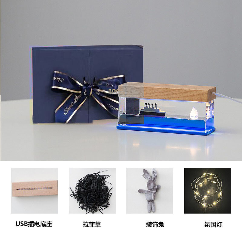 Потонувший корабль, плавающий маленький парусник, украшение, непрокатывающаяся бутылка, кораблик дружбы, жидкостная модель, непрокатывающийся, на день рождения