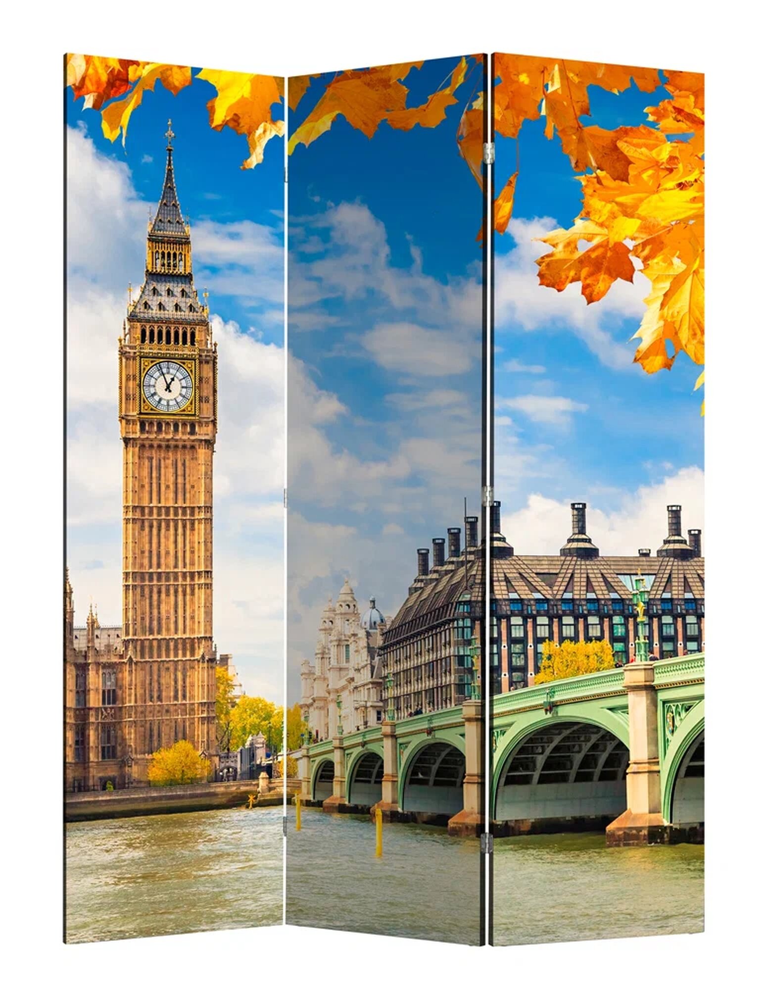 ПВХ ширма перегородка для зонирования Биг Бен - 3, размер 177х141/47 см