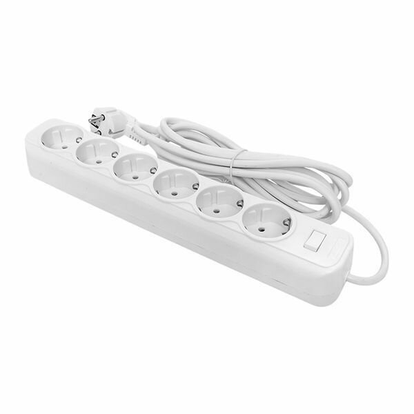 Удлинитель с сетевым фильтром 6х3м с заземл. 16А IP20 Блокбастер XL 3.2кВт ПВС 3х1 с выкл. PROxima EKF UFA16-310-6-03