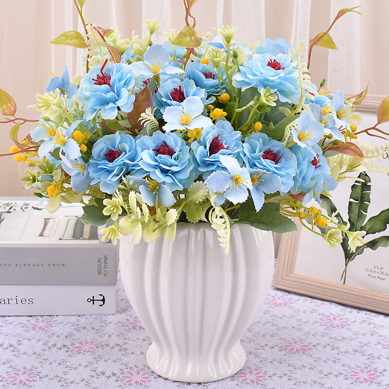 Искусственные цветы подсолнуха, пластиковые цветы, украшения для журнального столика в гостиной, цветы для обеденного стола, декор для помещений, комнатные растения, букеты, декоративные цветы.