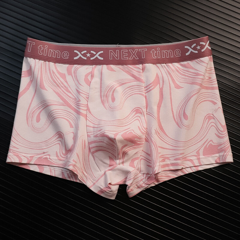 Новые мужские трусы с градиентным принтом, дышащие хлопковые, национальный тренд, молодежные боксеры, мужские трусы с четырьмя углами