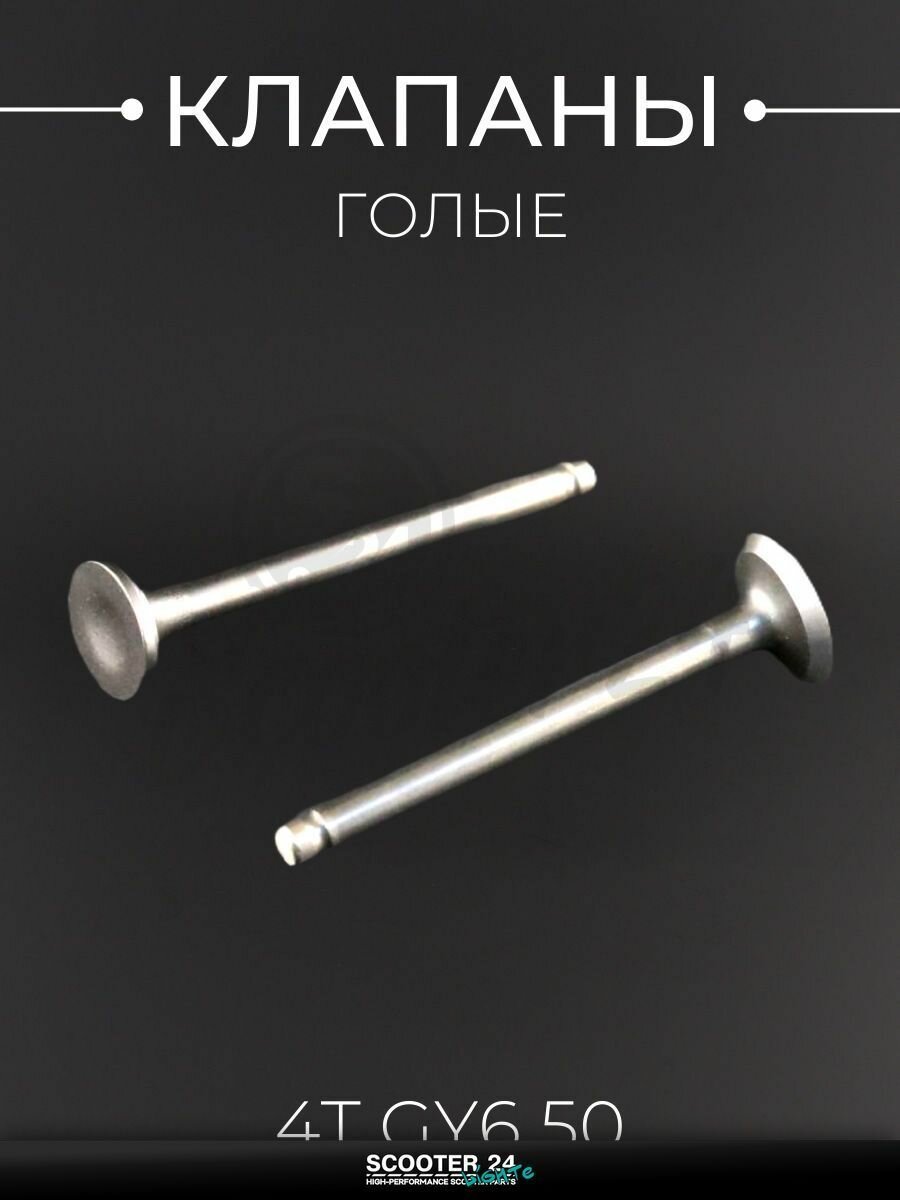 Клапаны в сборе (голые) на китайский 4T мотоцикл и мопед GY6 50 (L-64 мм) "BEEZMOTO"