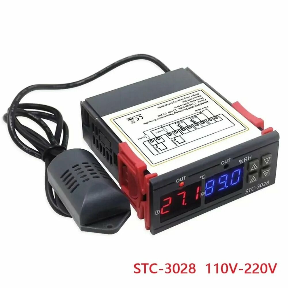 STC-3028 220 В цифровой термостат-регулятор температуры и влажности