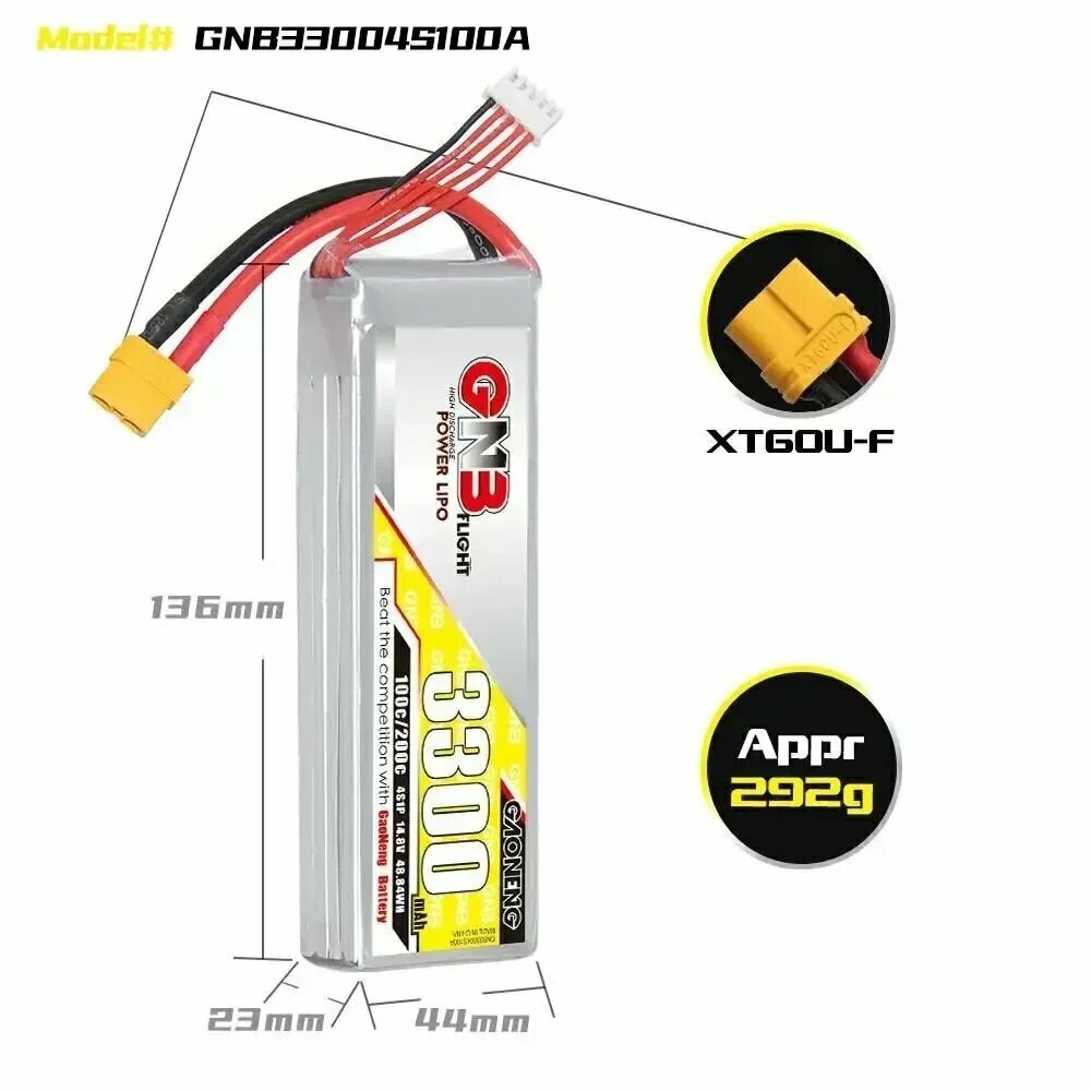 GNB 3000mAh 3300mAh 100C/200C Аккумуляторы для игрушек
