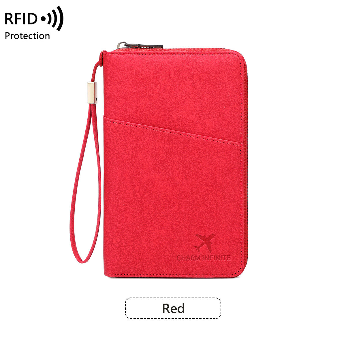 ZY Паспортный чехол RFID Защита данных ПУ Кожа Большой объем для путешествий RFID