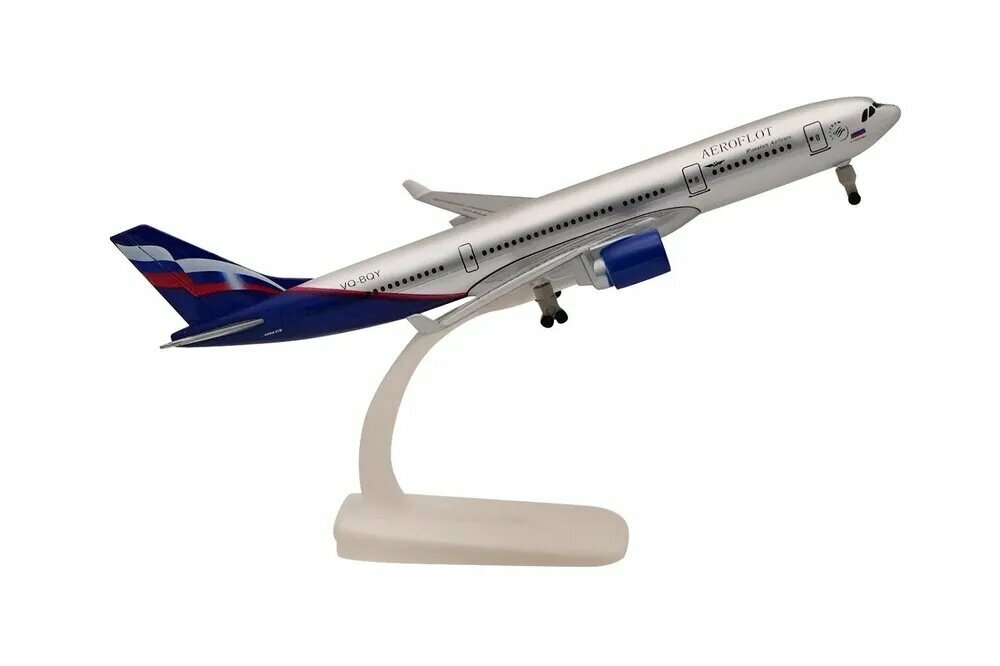 Игрушка самолёта Аэробус А330 аэрофлот, 20 см. металл.