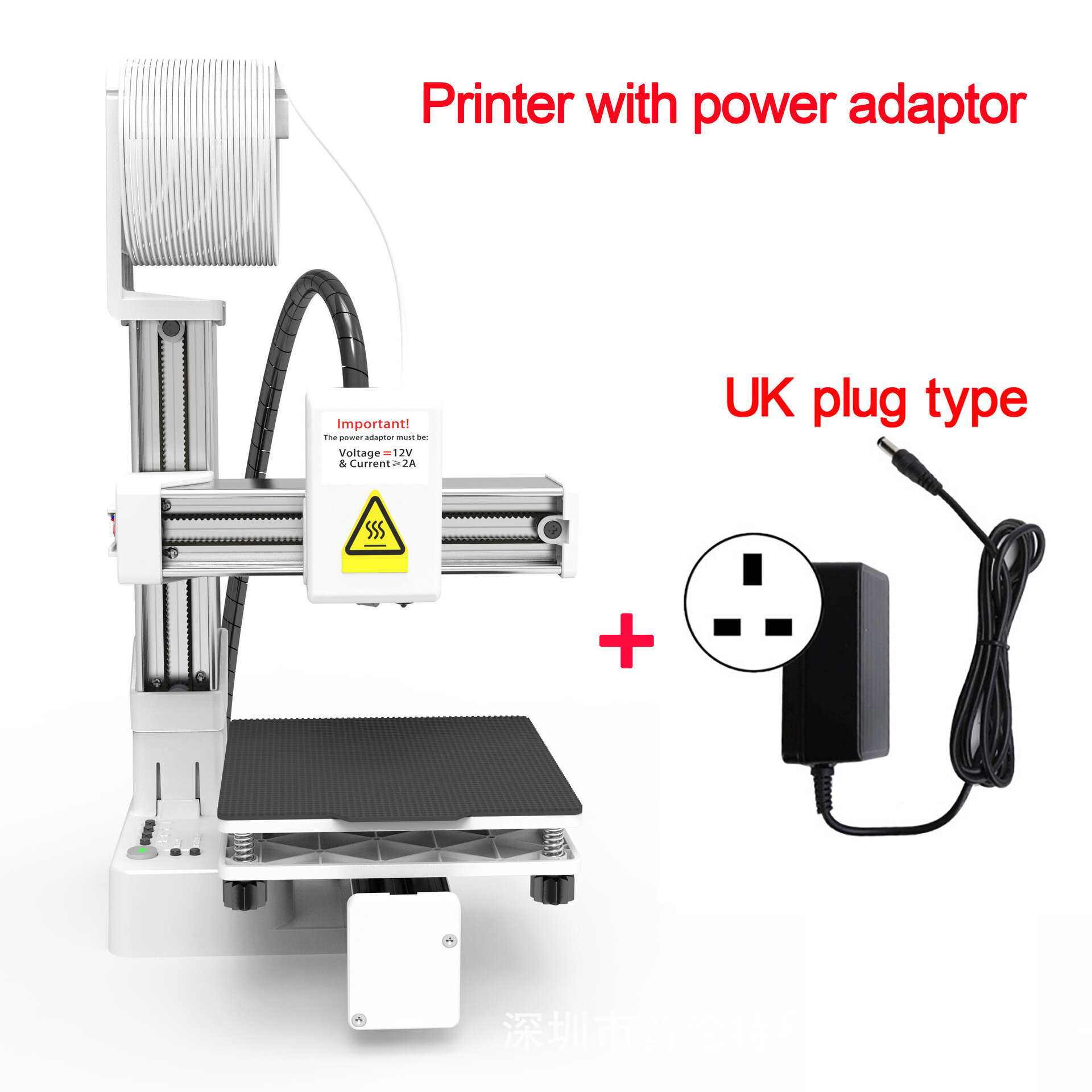 EasyThreed 3D-принтер K10 Entry White с адаптером питания для Великобритании