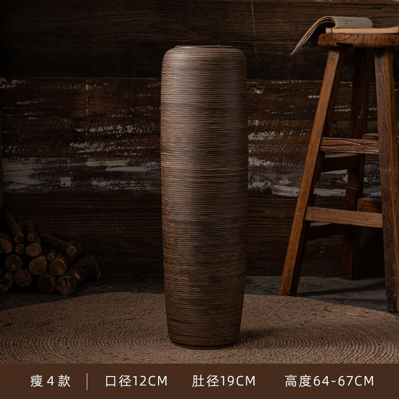 Большая напольная ваза из Цзиндэчжэня для гостиной, отеля, бутика, украшение для двора, фэн-шуй, ретро китайский стиль, ваза для цветов