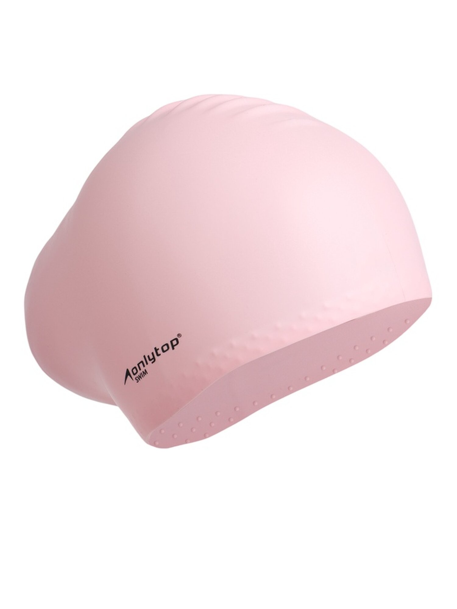 Шапочка для плавания силиконовая для длинных волос, цвет розовый 10639102