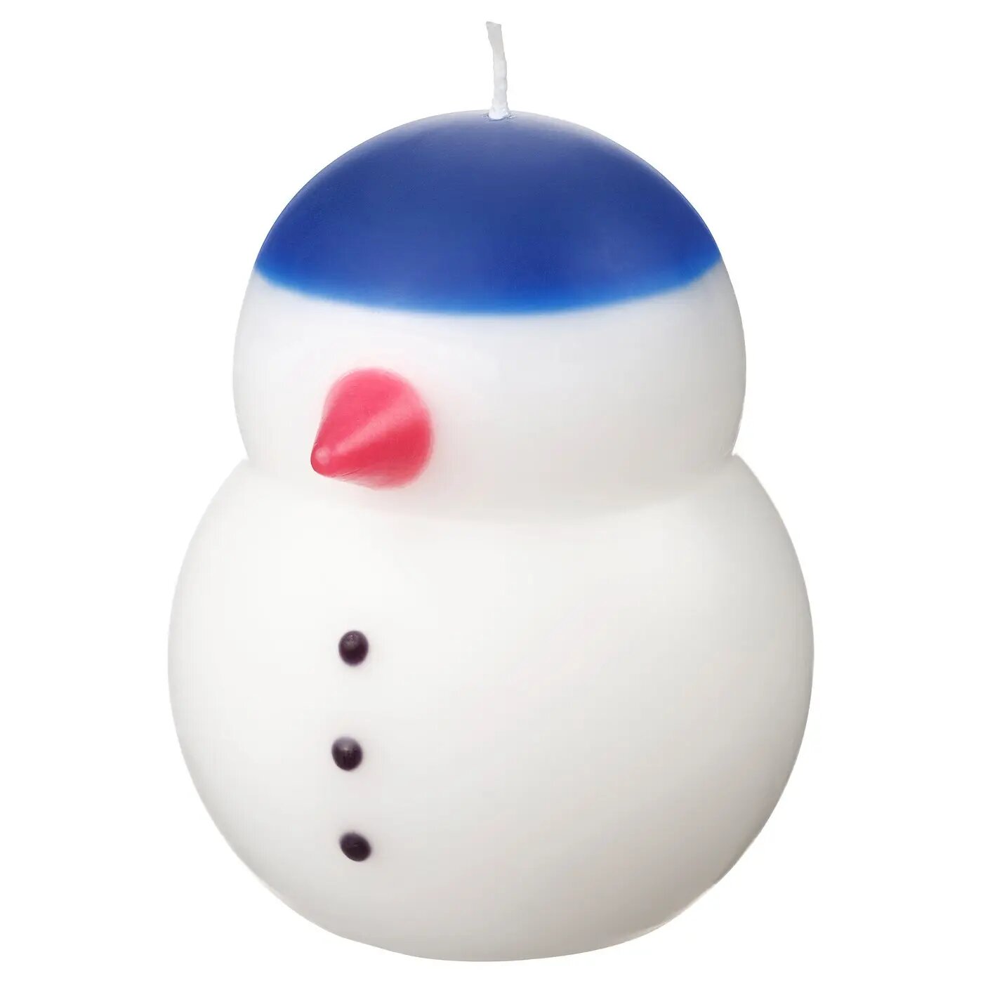 Свеча столбчатая без аромата VINTERFINT, белый сніговик, 12 см