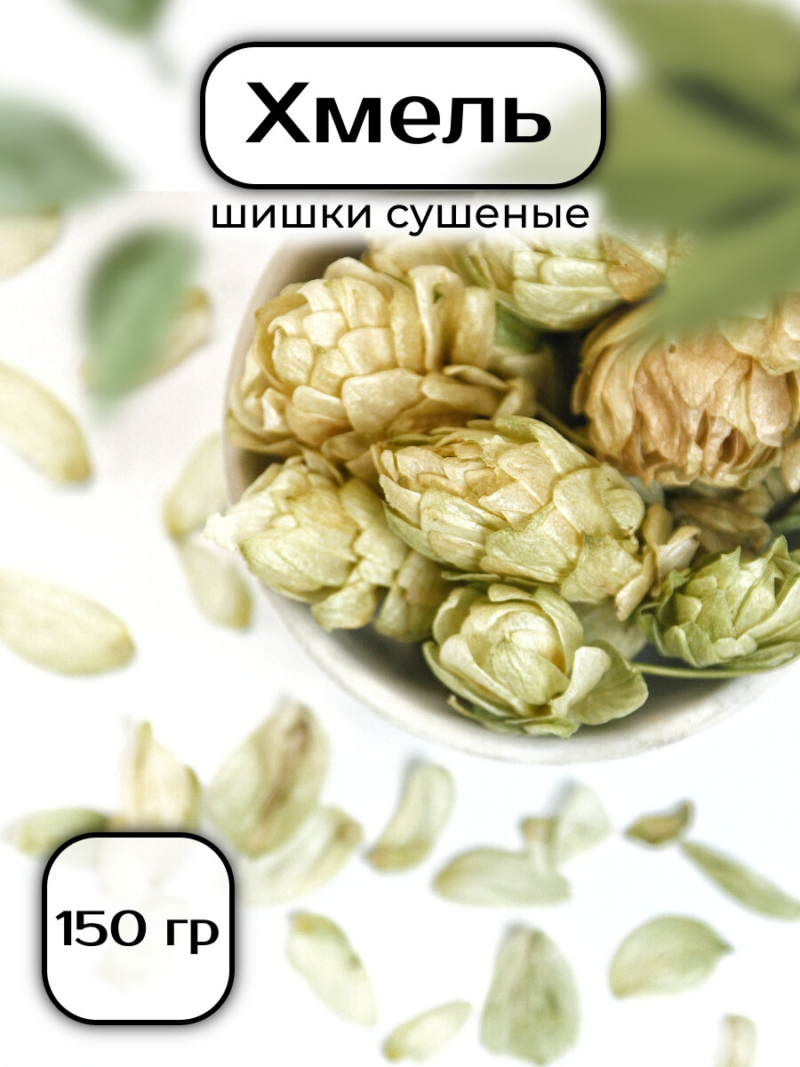 Хмель 150 гр - шишки сушеные, натуральный травяной чай, фиточай, сухая трава (Хмельной цвет)