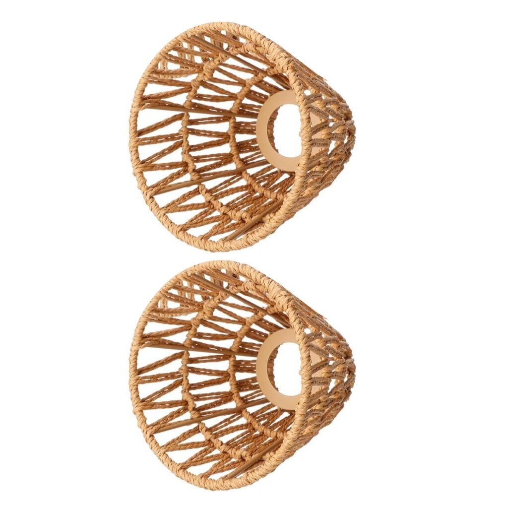 1 комплект из 2-х абажуров ручной работы, имитация ротанга, абажуры с резьбовым отверстием