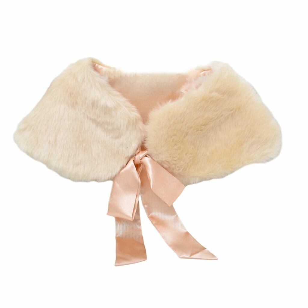 Мягкий воротник-накидка для девочек, шампанское