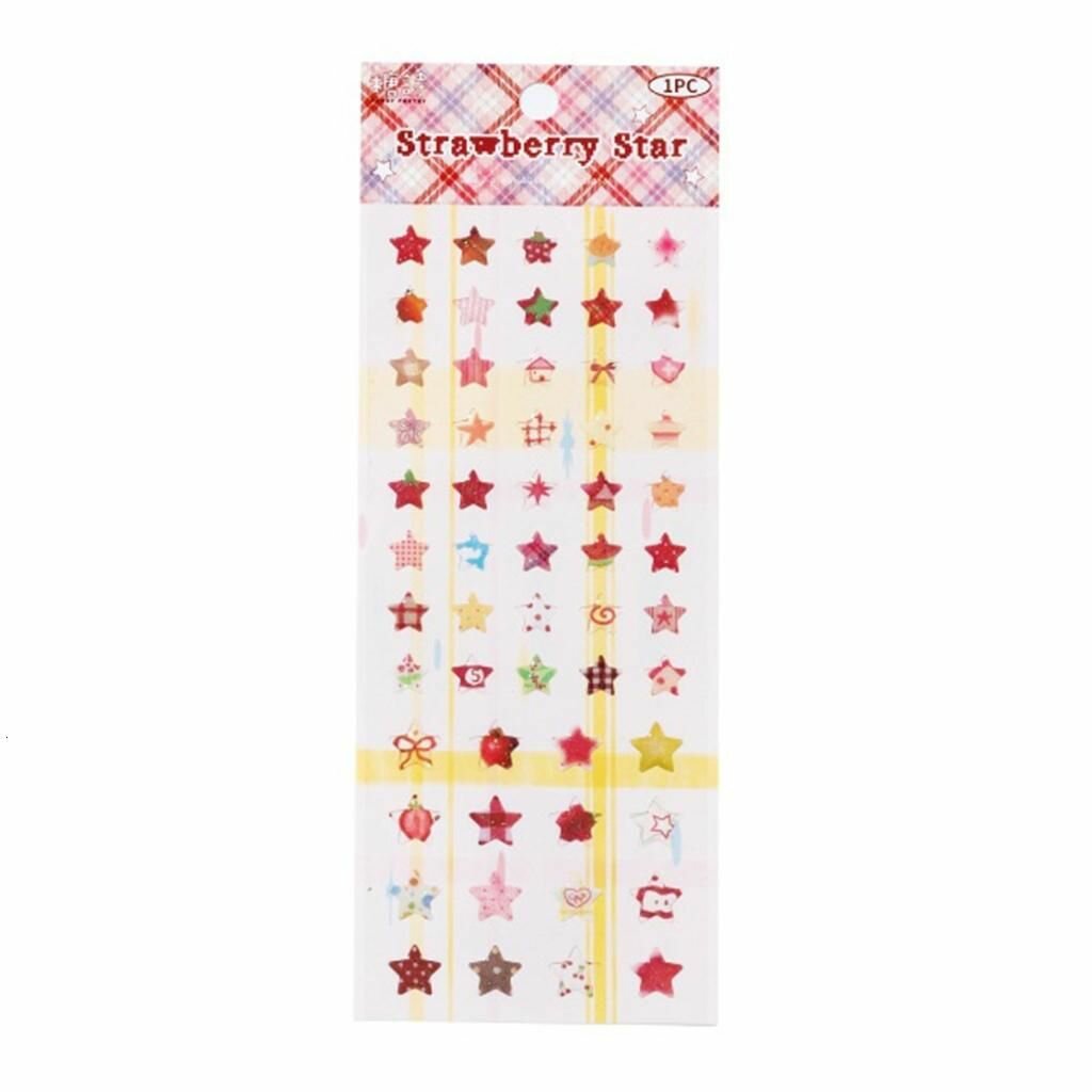 Миниатюрные многоразовые наклейки для бутылок и тетрадей, - Клубничная звезда
