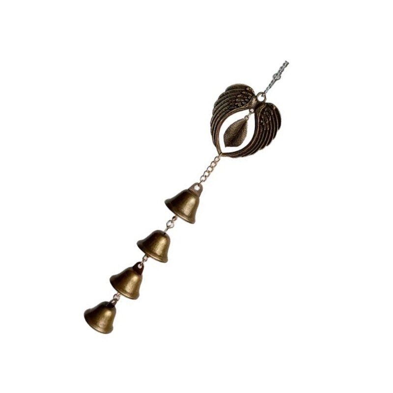 Простые Подвесные Колокольчики в виде Крыла Сердца С Металлической Цепочкой для Украшения Патио