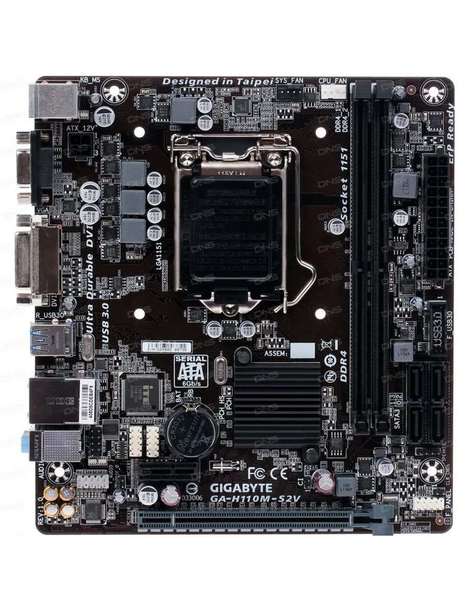 Материнская плата H110M GA-H110M-S2V - LGA 1151, DDR4