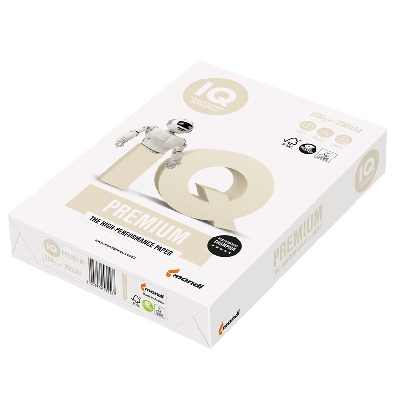 Бумага IQ "Premium" А4, 200г/м2, 250л, 172%