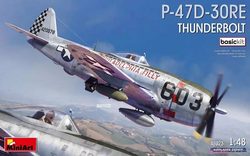MINIART 48023 Американский истребитель P-47D-30RE "Тандерболт" времен Второй мировой войны стандартного выпуска