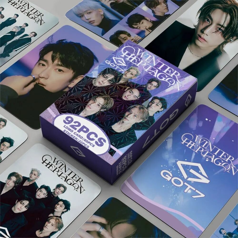 KPOP 92 шт./коробка фотокарточки GOT7 зимний гептагон KPOP коллекция карточек LOMO