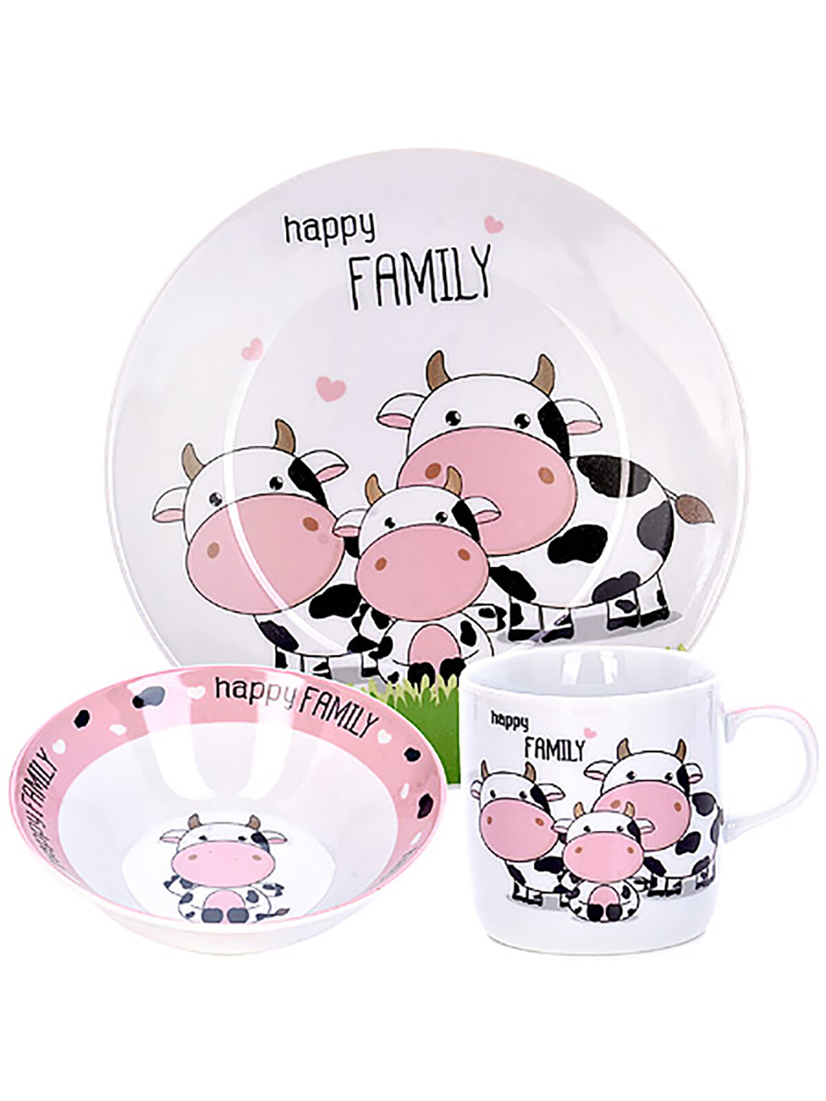 Набор детской посуды Коровки 3 предмета Loraine, фарфор