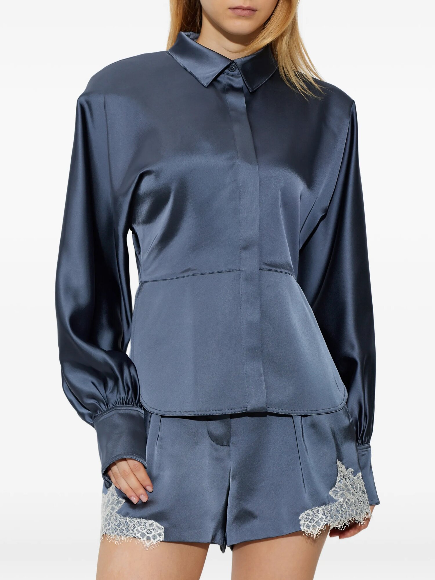 Рубашка IRO Button balloon-sleeve shirt, размер 36, синий — фото 1