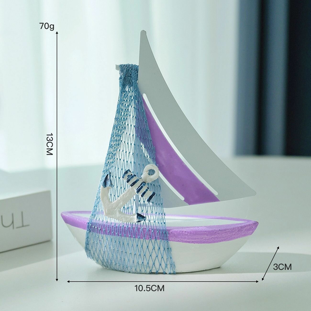 Модель средиземноморского парусника, гладкий парусный орнамент, деревянная жестяная маленькая лодка, ручная работа, корабль, декор в океанском стиле