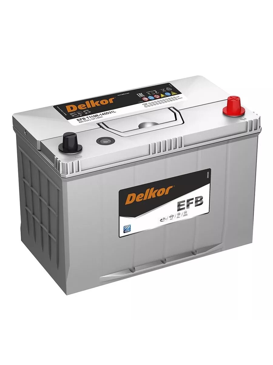 Аккумулятор DELKOR EFB 145D31L 12V 90Ач обр. пол.