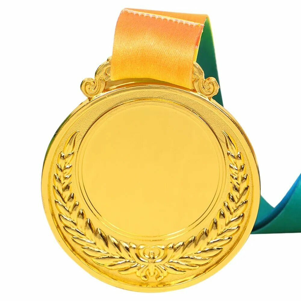 Золотая спортивная медаль для марафона диаметром 5,2 см