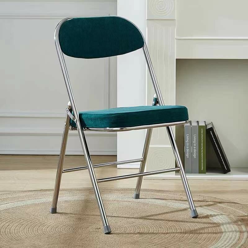 Складной стул с золотым каркасом, бархатное сиденье терракотового цвета, для дома и мероприятий, стильный