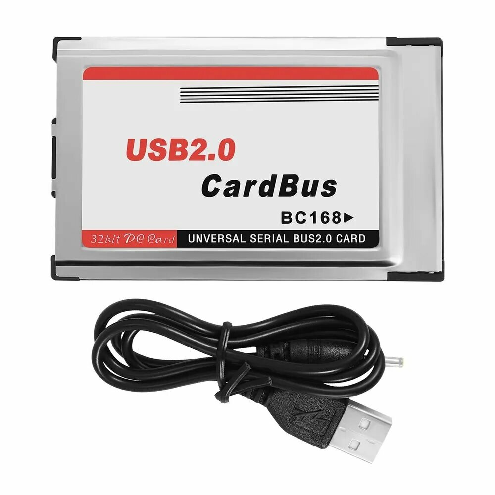 PCMCIA to USB 2.0 CardBus Dual 2 Port 480M Card Adapter для ноутбука
