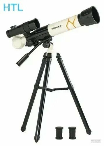 Телескоп "Юный астроном", домашний любительский оптический прибор для исследований ночного неба, астрономический набор для начинающих, изучаем космос и планеты солнечной системы, кратность х40, белый