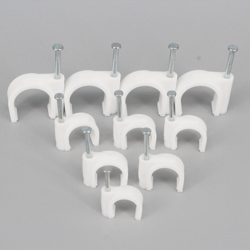 Крепеж для проводов из пластика с металлическими шурупами 10 мм, упорядочение кабелей, 100 штук