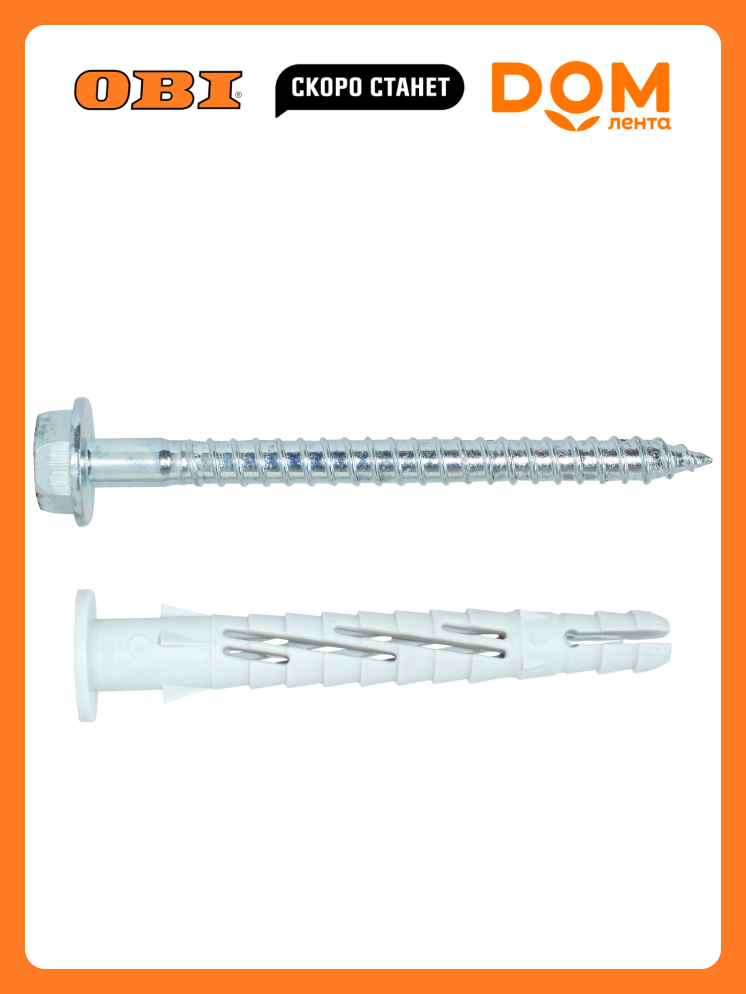 Дюбель фасадный Tecfi с шурупом шест. гол. с шлицем TORX 10x80 мм 4 шт