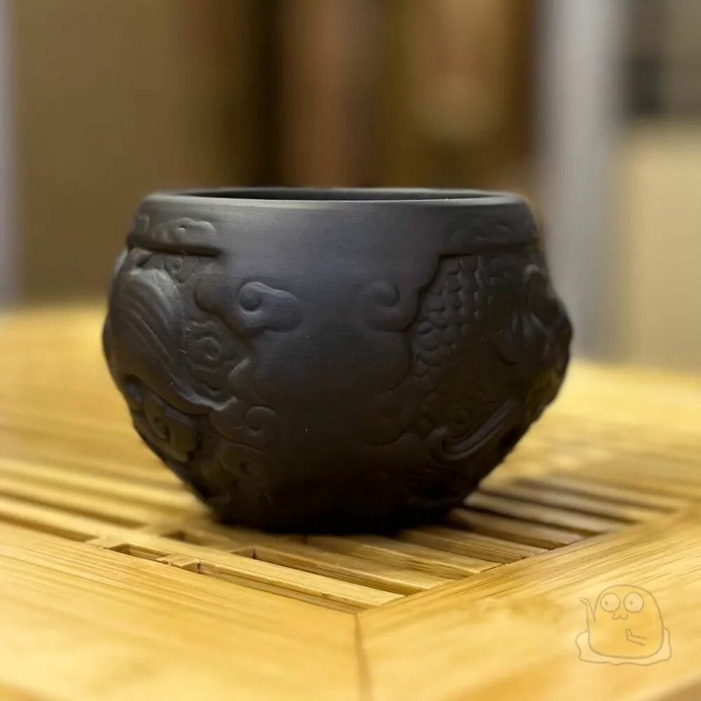 Пиала Дракон черный, черный матовый, 2 шт