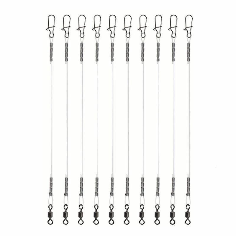 Флюорокарбоновая поводковая оснастка с вертлюгами и застежкой, - 15CM