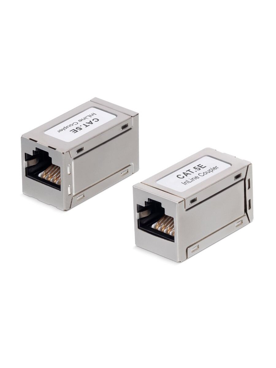Адаптер Cabeus CA-8p8c-C5e-SH, проходной, серебристый, металл