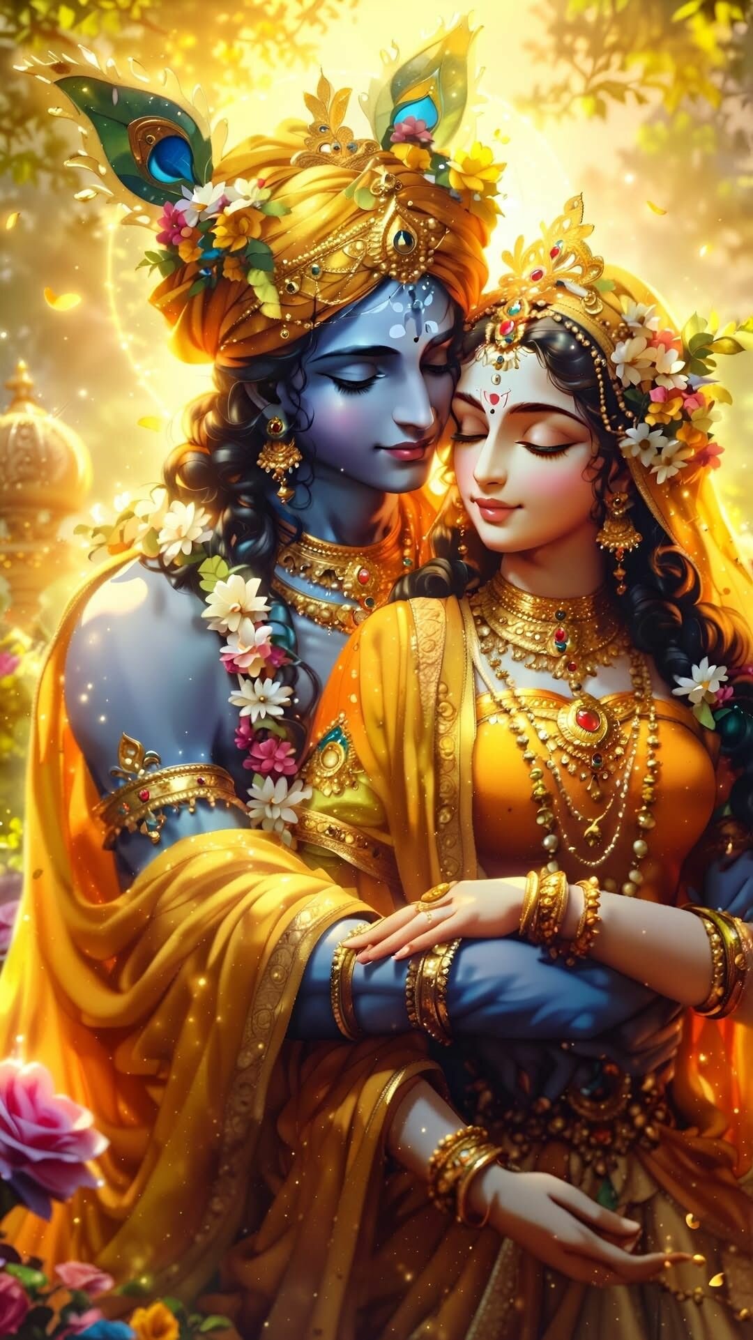 Алмазная живопись "Индийский бог Рахула, Кришна", 5D, круглая, 40x50 см. Производитель: Brose Art.