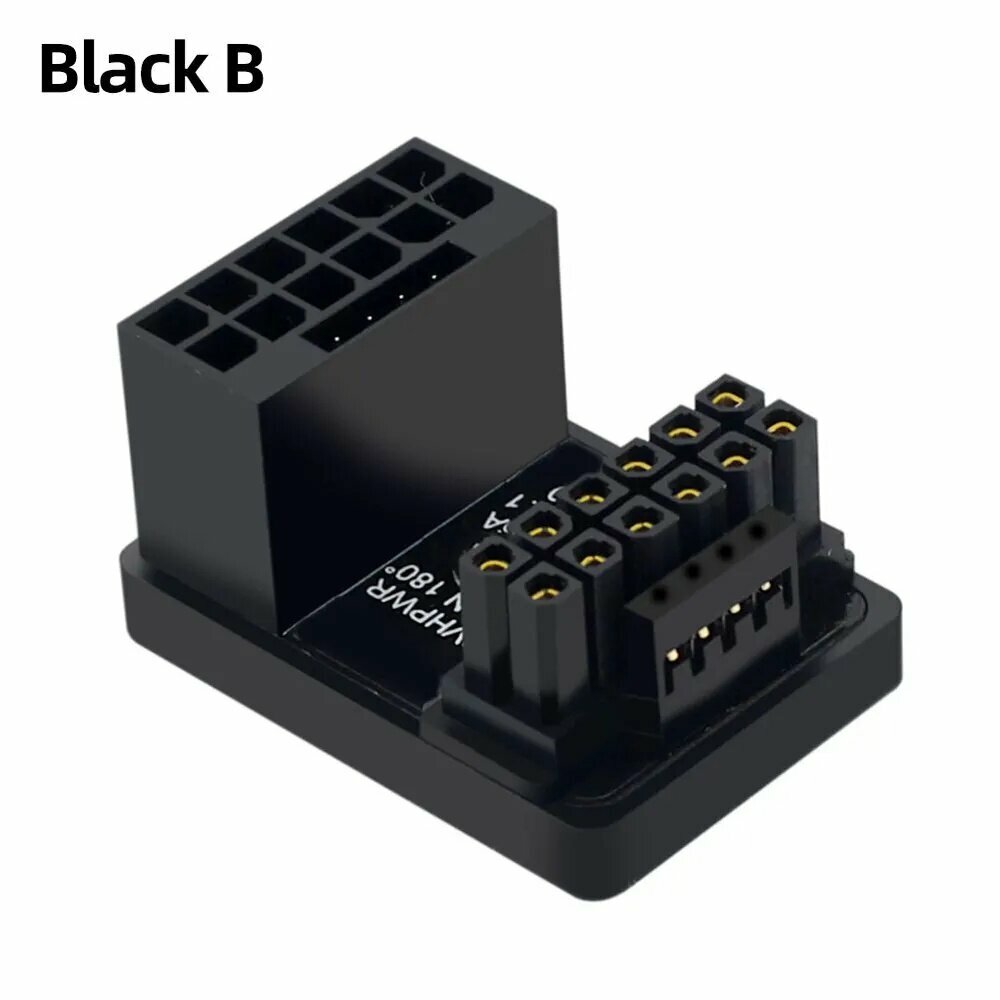 Адаптер питания 16pin для видеокарты, поворот на 180 градусов, 600 Вт, черный