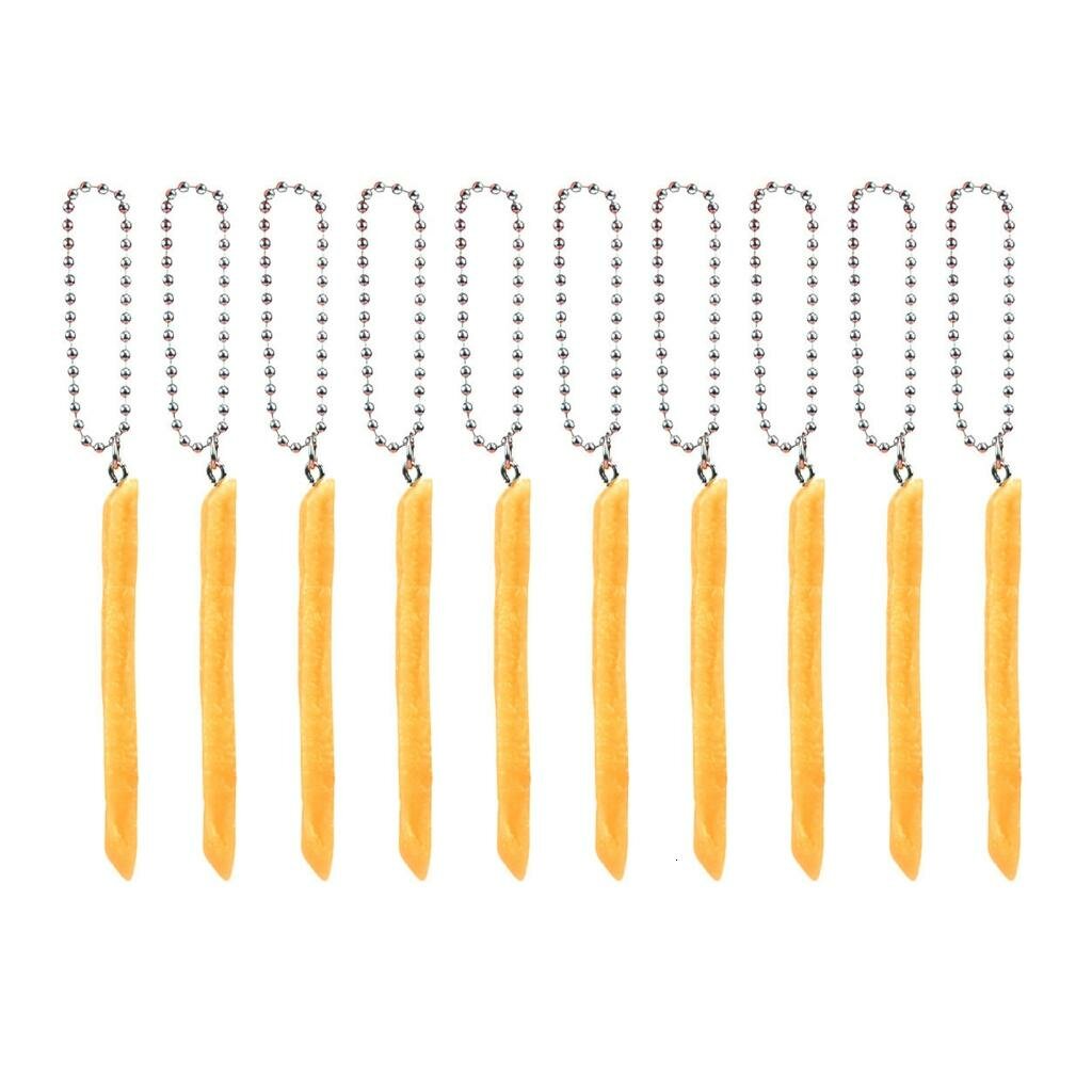 Искусственные картофельные чипсы для ключей (10 шт.), Картофель фри, окрашенный аэрозолем