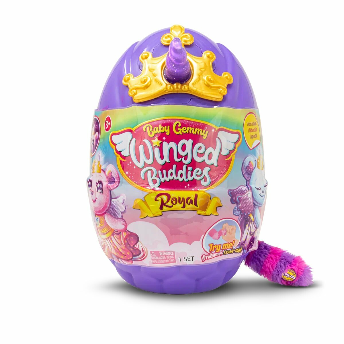 Игрушка мягконабивная Baby Gemmy Winged Buddies - медвежонок в яйце , световые эффекты, 22 см, в ассортименте