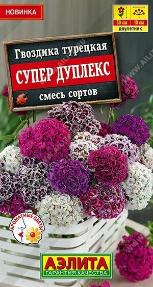 Семена Гвоздика "Супер дуплекс" турецкая, смесь сортов "Аэлита"