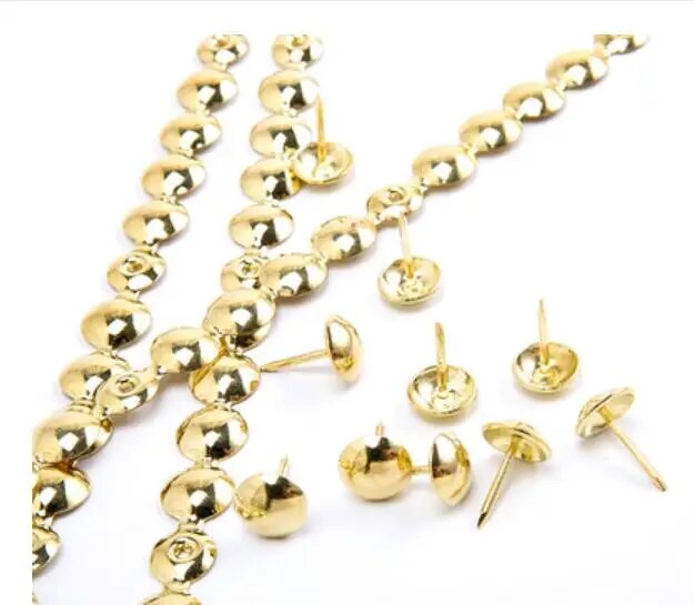 Бронзовые и серебряные декоративные ленты для обивки 5 м flat 11mm gold