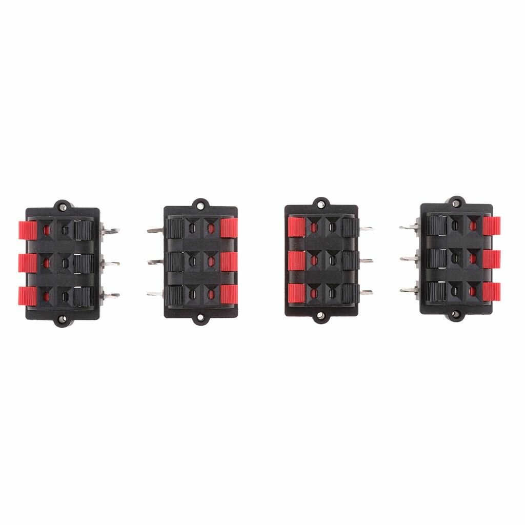 Акустический терминал с пружинным зажимом, 4 контакта, 6 позиций, 2 ряда, разъем для динамика