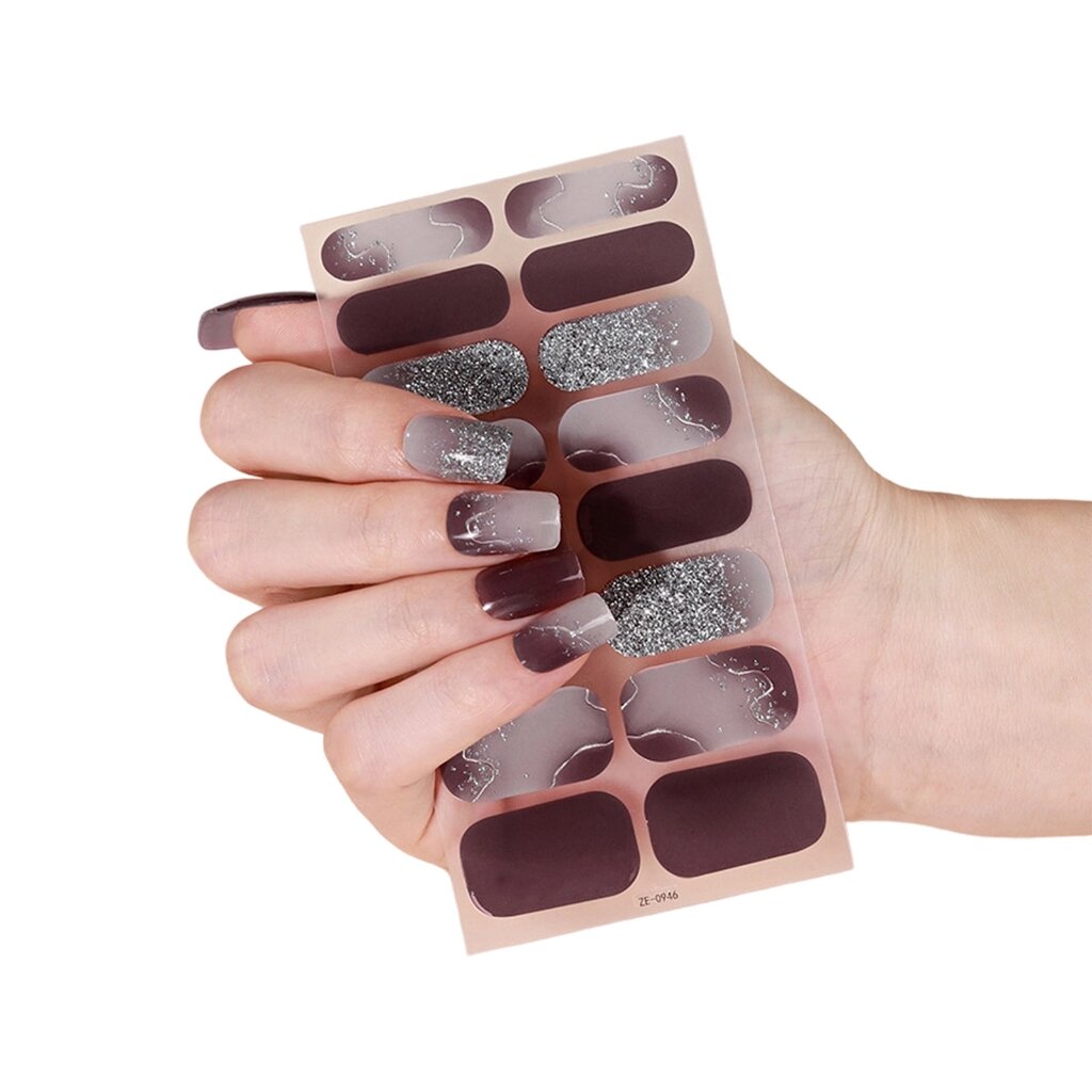 1 кусок пленки для лака для ногтей без лампы для выпечки, наклейка для ногтей-ZE0946
