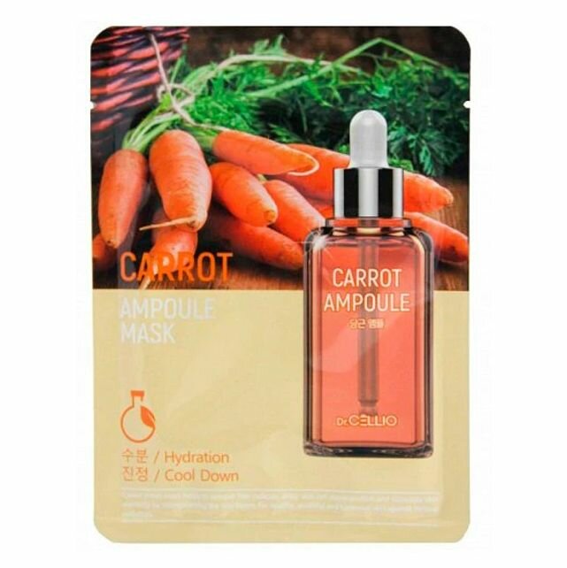 Dr. CELLIO Тканевая маска с морковью 25 мл Carrot Ampoule Mask