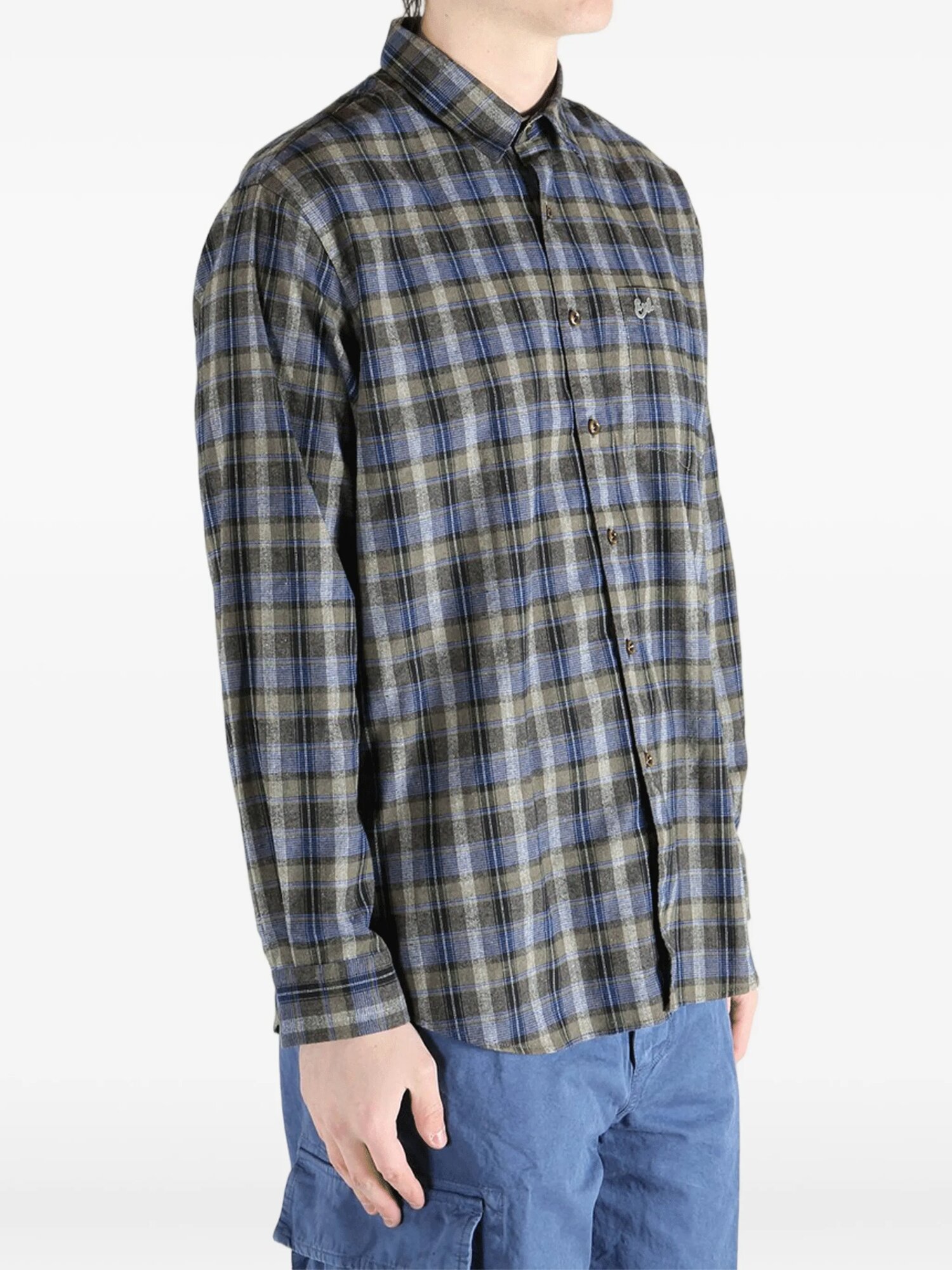 Рубашка ERL Checked button-fastening shirt, размер L, серый — фото 1
