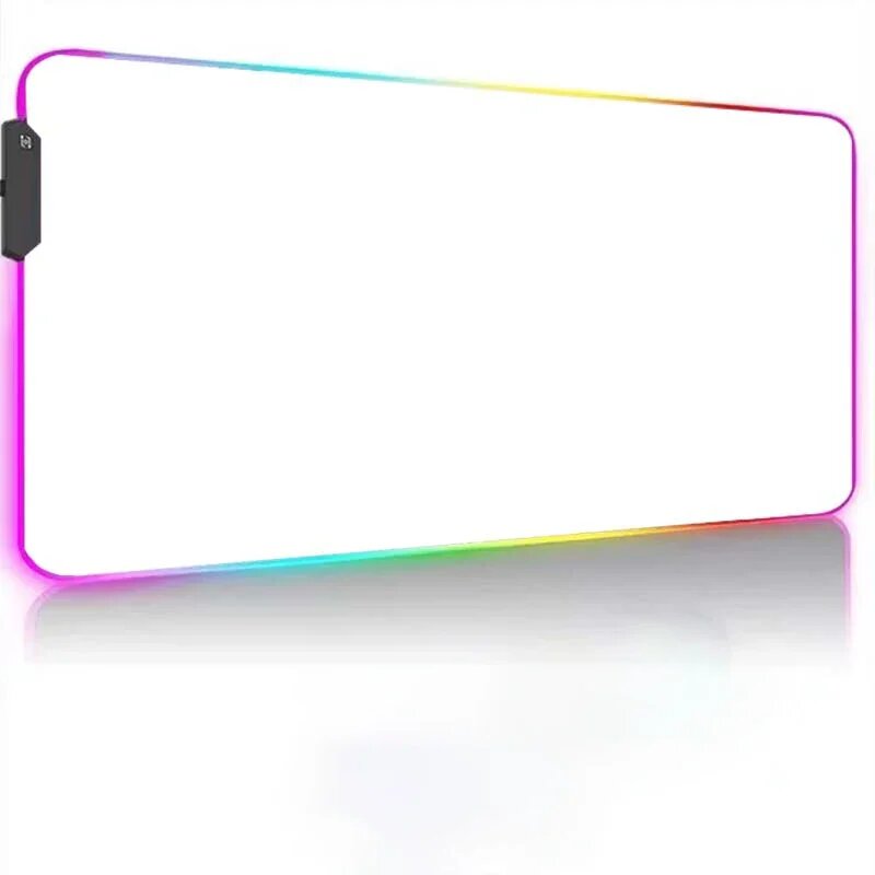 Белый коврик для игровой мыши RGB со светодиодной подсветкой, игровые аксессуары, настольный коврик с подсветкой, большой коврик для компьютерной клавиатуры, светящийся коврик для мыши XXL